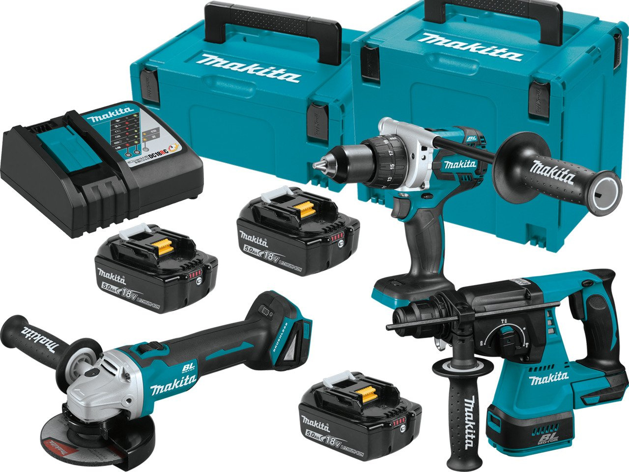 MAKITA Zestaw 18V DGA506 DHR243 DDF481 DLX3092TJ | Elektrovip.pl